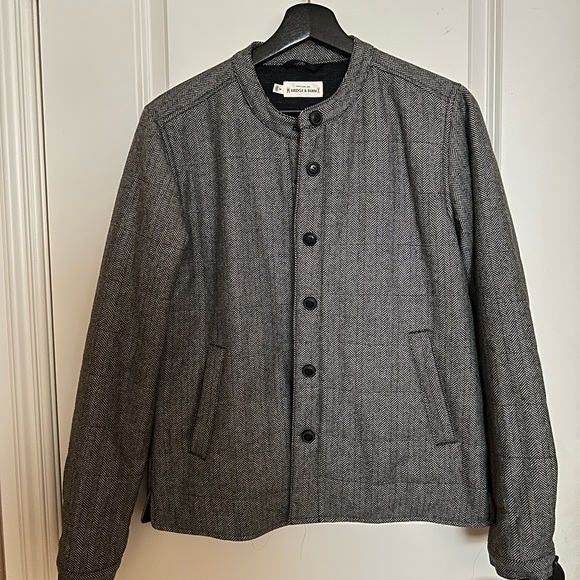 Bridge & Burn | Jackets & Coats | Bridge Burn Herringbone Bomber Jacket ...